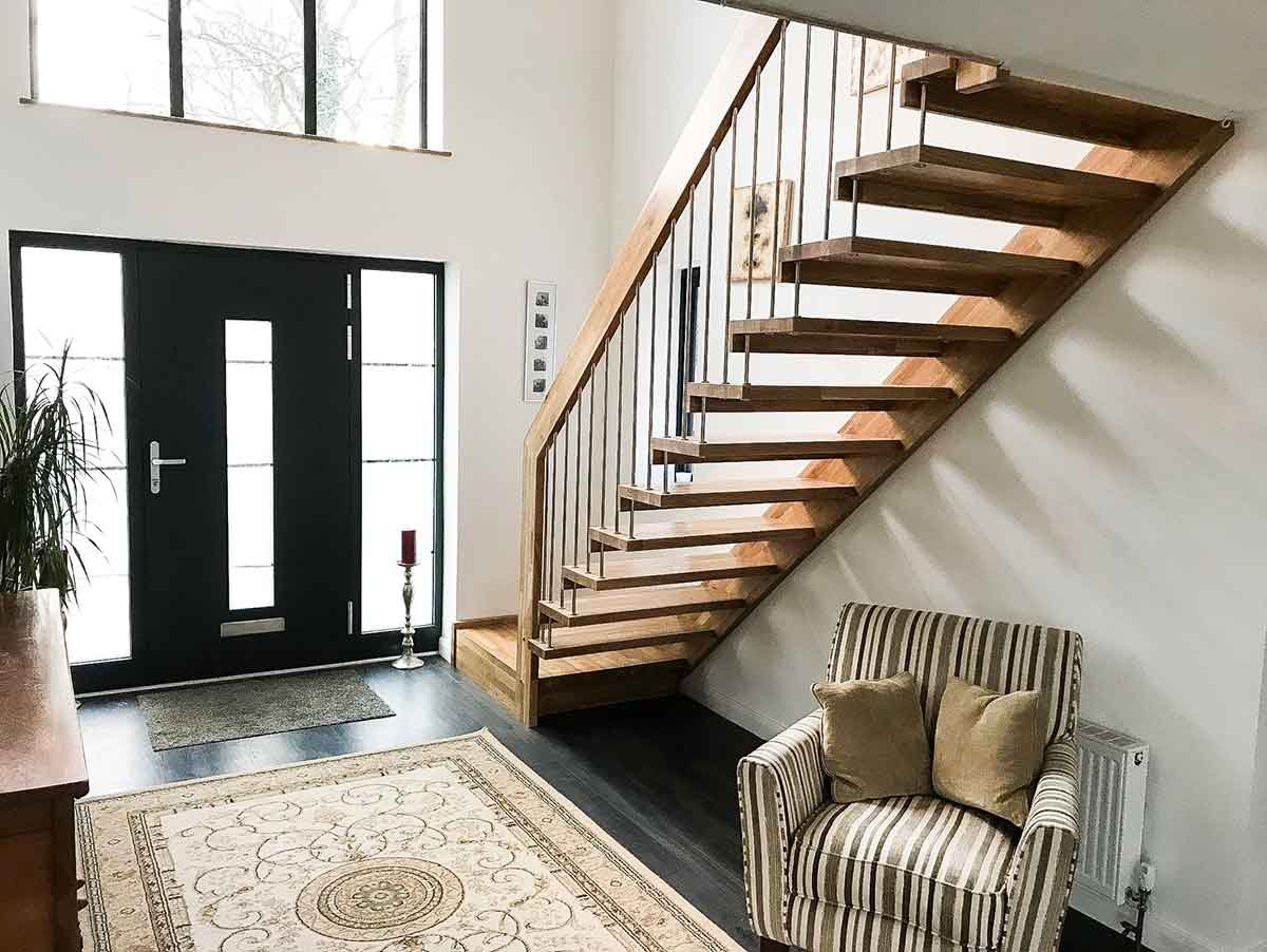 Floating Timber Staircase Haywards Heath with Oak Treads
